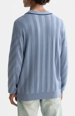 Scotch & Soda Structured Long Sleeve Polo - Infinity