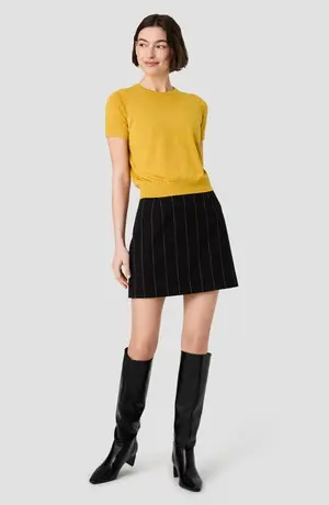 French Connection Nola Short Sleeve Sweater - Deep Marigold