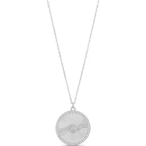 SHYMI Round Evil Eye Pendant Necklace - Silver