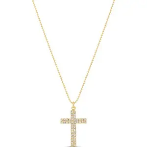 SHYMI Pavé Cross Pendant Necklace - Gold