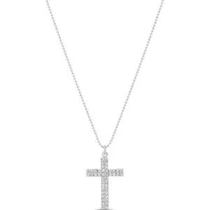 SHYMI Pavé Cross Pendant Necklace - Silver