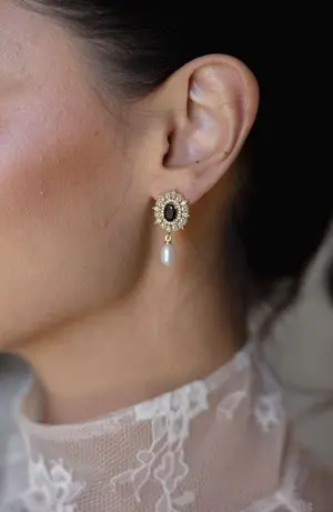UNTAMED PETALS Gilded Pearl Drop Earrings