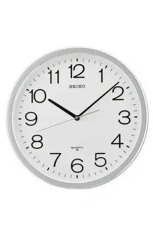SEIKO 14in. Office Classic Numbered Wall Clock - Silver