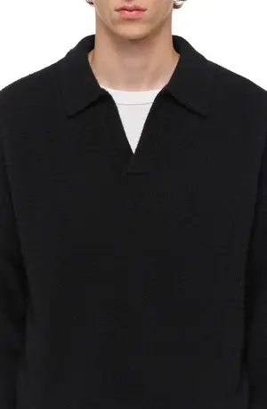 Helmut Lang Brushed Wool & Cashmere Polo Sweater