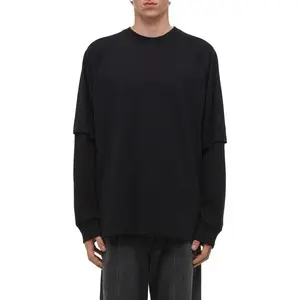 Helmut Lang Double Layer Waffle Stitch Top - Black