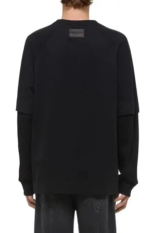 Helmut Lang Double Layer Waffle Stitch Top - Black