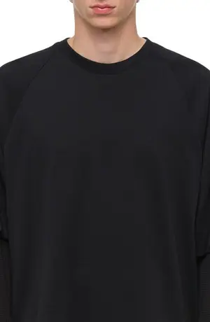 Helmut Lang Double Layer Waffle Stitch Top - Black