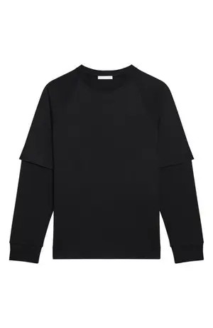 Helmut Lang Double Layer Waffle Stitch Top - Black