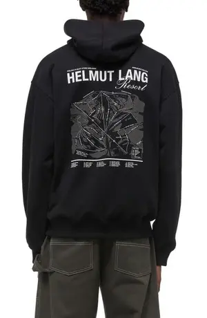 Helmut Lang Ski Map Graphic Hoodie - Black