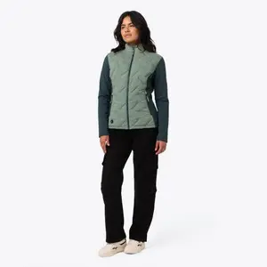 MOBILE WARMING Aria Natural Down Hybrid Heated Jacket - Sage/olive