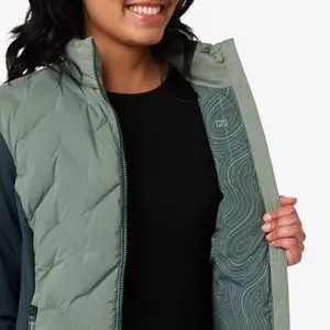 MOBILE WARMING Aria Natural Down Hybrid Heated Jacket - Sage/olive