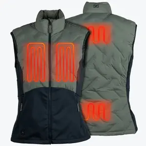 MOBILE WARMING Natural Down Hybrid Heated Vest - Sage/olive