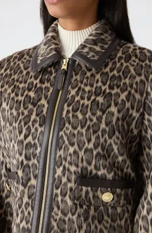 Mackage Lorah Leopard Print Wool-blend Jacket