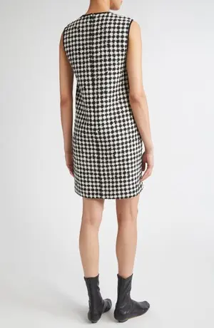 Max Mara Houndstooth Tweed Shift Dress