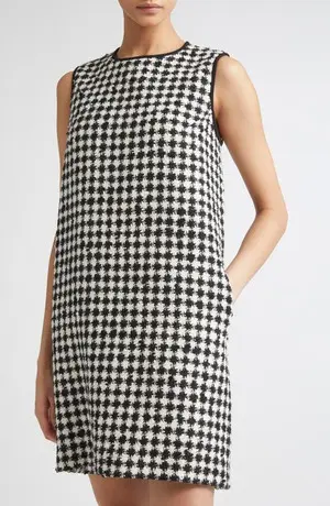 Max Mara Houndstooth Tweed Shift Dress
