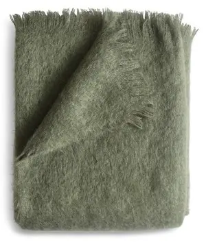 EVANGELINE Mohair Throws Moss