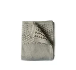 EVANGELINE Knit Scallop Throw - Oatmeal/scallop