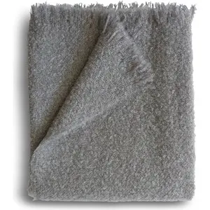 EVANGELINE Mohair Bouclé Throws - Bouclé Soft Grey