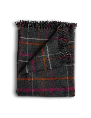 EVANGELINE Patterned Merino Throws - Ledge Plaid Multi