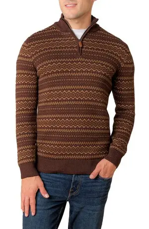 HOPE & HENRY Organic Half Zip Intarsia Pullover Sweater