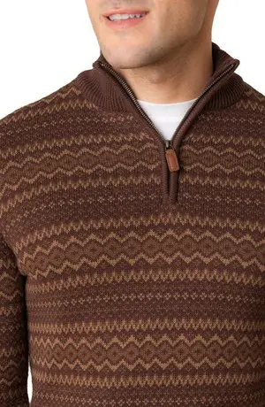 HOPE & HENRY Organic Half Zip Intarsia Pullover Sweater