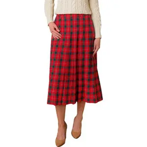 HOPE & HENRY Organic Pleated Midi Skirt