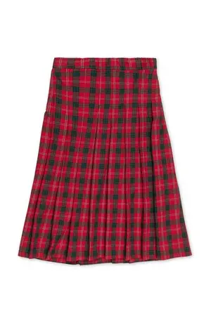 HOPE & HENRY Organic Pleated Midi Skirt