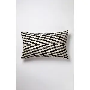 ARCHIVE NEW YORK Almolonga Handwoven Cotton Zig Zag Throw Pillow - White