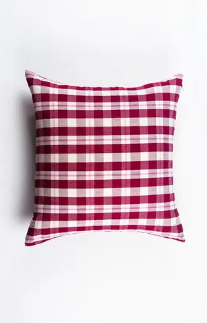 ARCHIVE NEW YORK Handwoven Abigail Cranberry Cotton Throw Pillow - Red