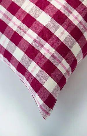 ARCHIVE NEW YORK Handwoven Abigail Cranberry Cotton Throw Pillow