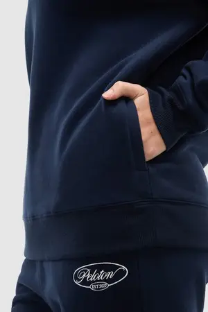 PELOTON Soft Fleece Mock Neck Sweatshirt - Deep Navy