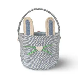 RAMUS & CO Bunny Rope Spring Basket - Blue