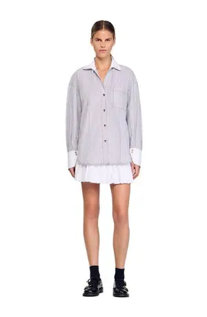 Sandro Oversized Striped Shirt