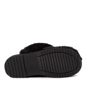 DEARFOAMS Knit Scuff Slipper - Black Solid