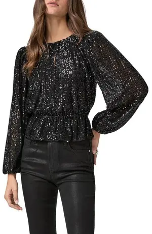 Paige Sequin Peplum Top