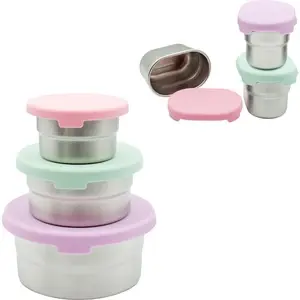 WEESPROUT Stainless Steel Food & Dip Container Set - Variety 4
