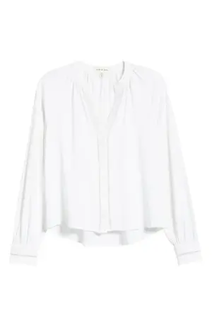 CLOTH & STONE Shirred Button-up Shirt - White