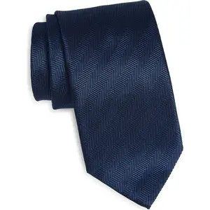 David Donahue Herringbone Neck Tie - Midnight