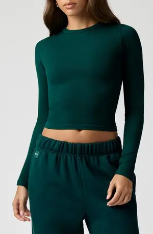 FLORENCE BY MILLS Softie Seamless Long Sleeve Crop T-shirt - Alpine