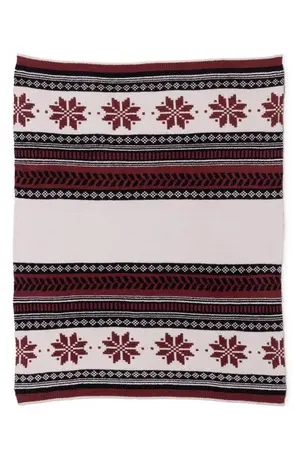 Barefoot Dreams Cozychic® Fair Isle Throw Blanket - Crimson Multi