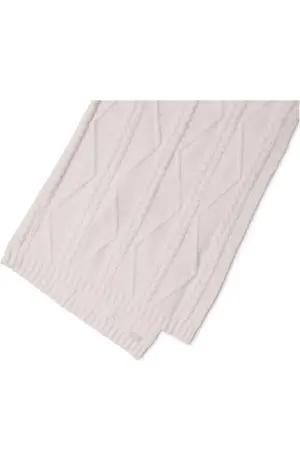 Barefoot Dreams Cozychic® Fisherman Cable Throw Blanket - Cream