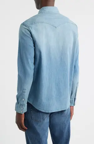 Ag Huston Classic Fit Western Denim Snap-up Shirt - Stanton