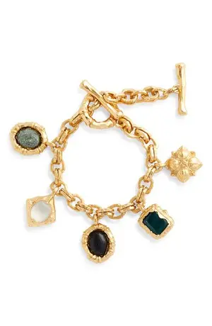 Zimmermann Wisp Charm Bracelet - Antique Gold/green Angg