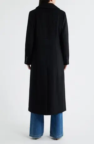 London Fog Wool Blend Longline Coat - Black