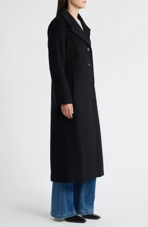London Fog Wool Blend Longline Coat - Black