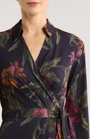 Tommy Bahama Carmela Orchid Isle Long Sleeve Wrap Dress