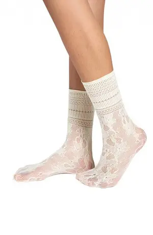 STEMS Peony Lace Crew Socks