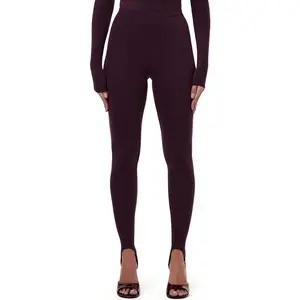 Naked Wardrobe Naked Stirrup Leggings - Dark Plum