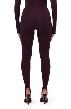 Naked Wardrobe Naked Stirrup Leggings - Dark Plum