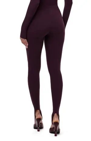 Naked Wardrobe Naked Stirrup Leggings - Dark Plum